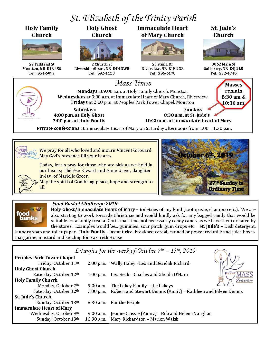 Bulletin Oct 6 2019 web | St. Elizabeth of the Trinity