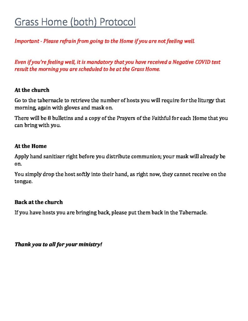 Grass Home Protocol | St. Elizabeth of the Trinity